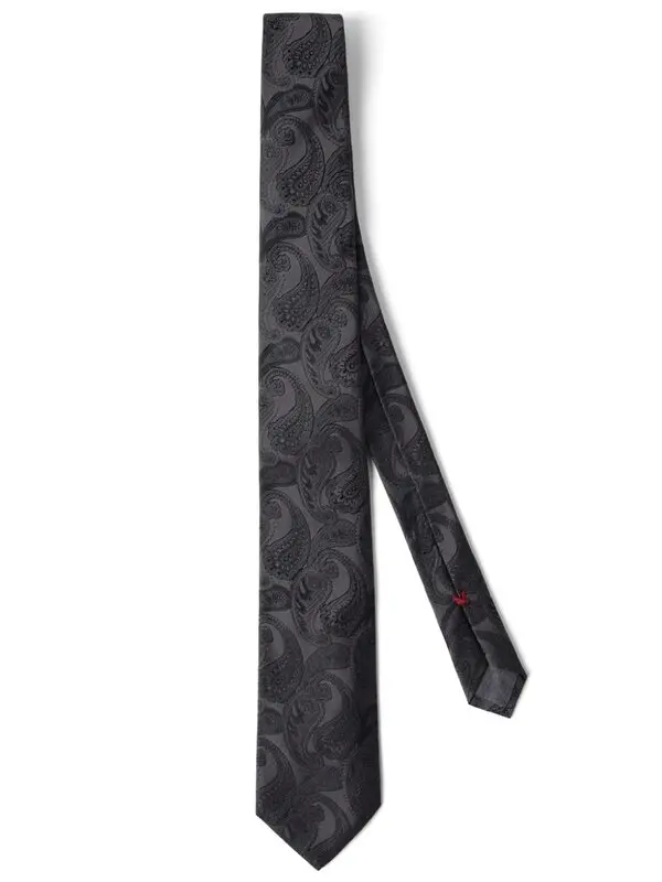 Brunello Cucinelli Jacquard Silk Neck Tie - Grey