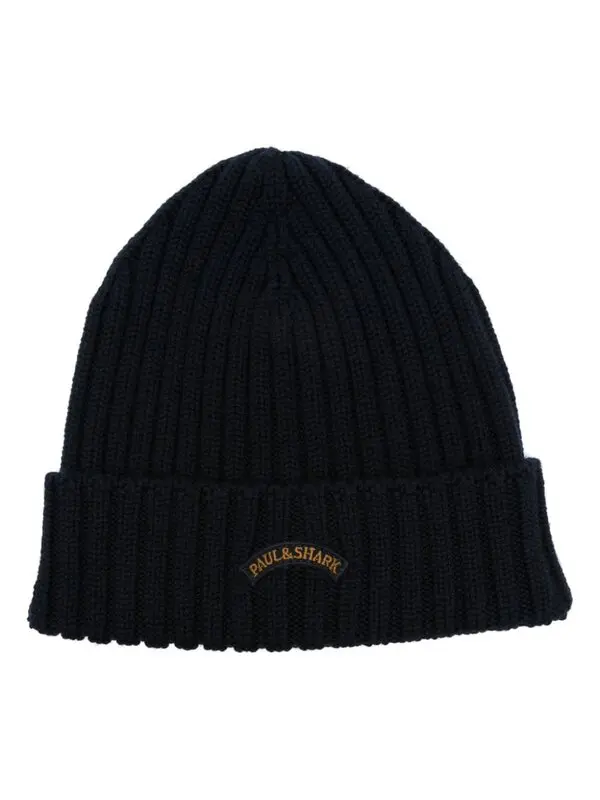 Paul & Shark Logo-embroidered Beanie - Blue