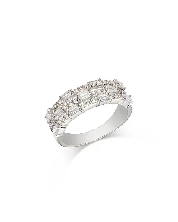 Bloomingdale'S 14k Gold Diamond Triple Row Band Ring 1.0 Tcw