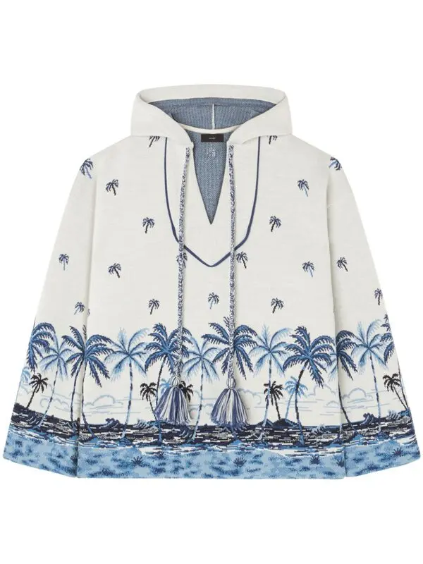 Alanui Hawaii Print Knitted Hoodie