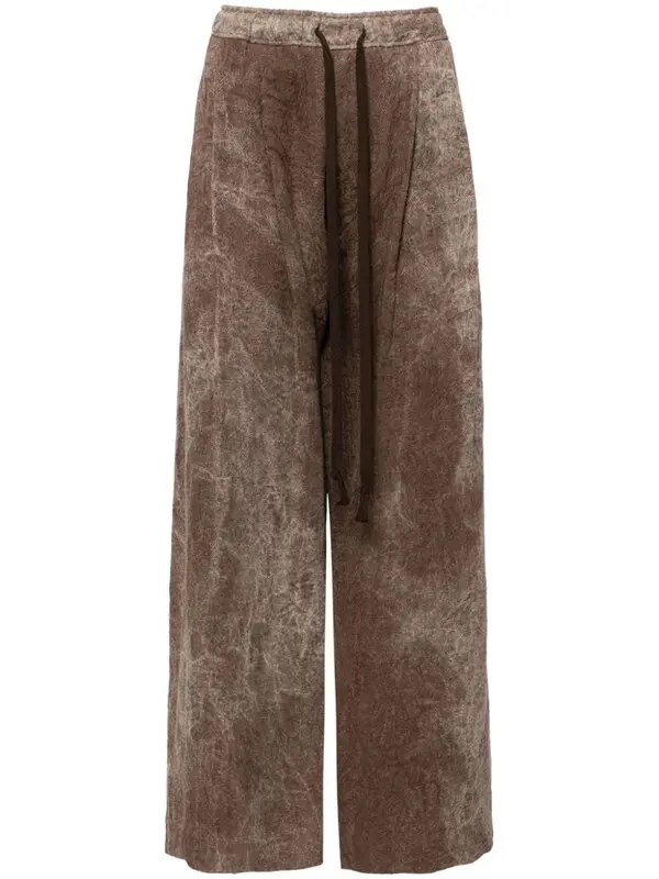 ZIGGY CHEN Stonewashed Print Trousers