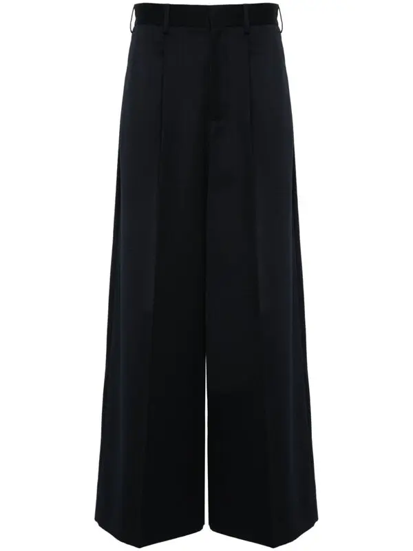 Simone Rocha Pleated Wide-leg Trousers - Blue