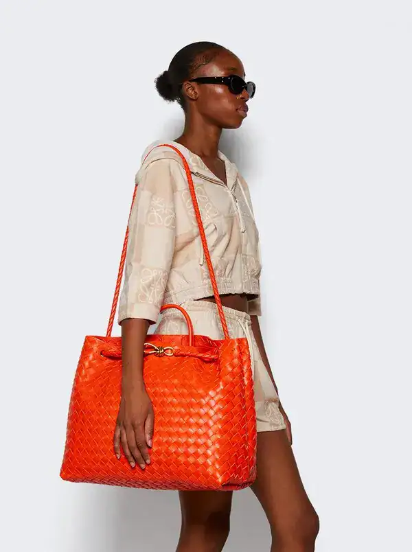 Bottega Veneta Large Andiamo Top Handle Bag Orange Editorialist