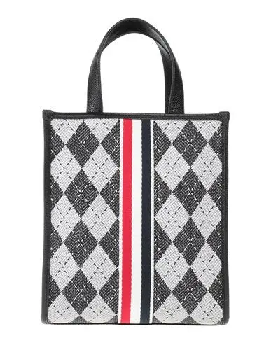 Thom Browne Shopper Bag With Geometric Print - Black