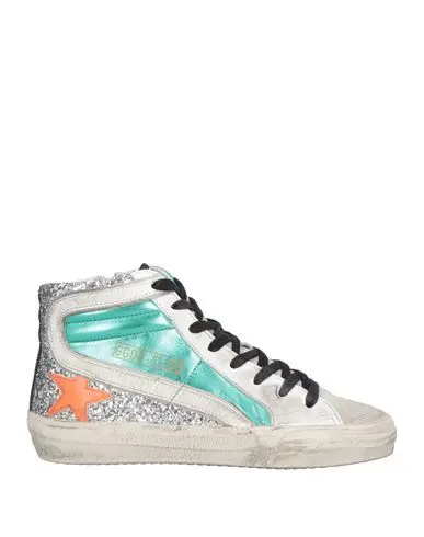 Golden Goose Sneakers Turquoise Size Textile Fibers, Leather In