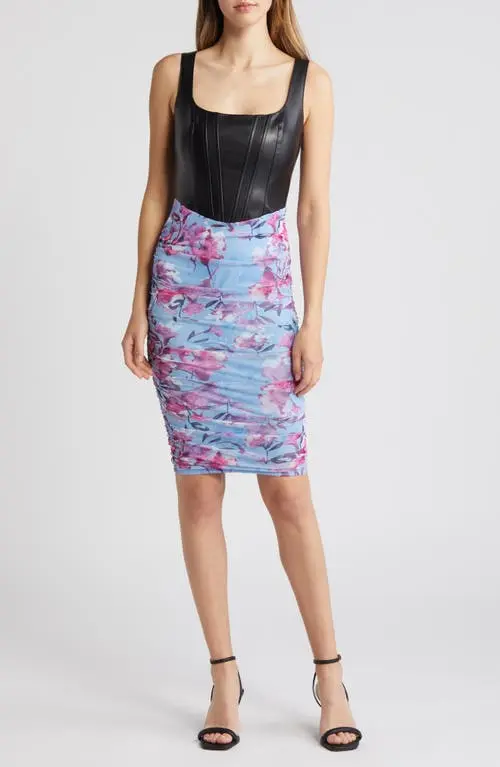 Bebe Mixed Media Faux Leather Corset Dress - Black | Editorialist