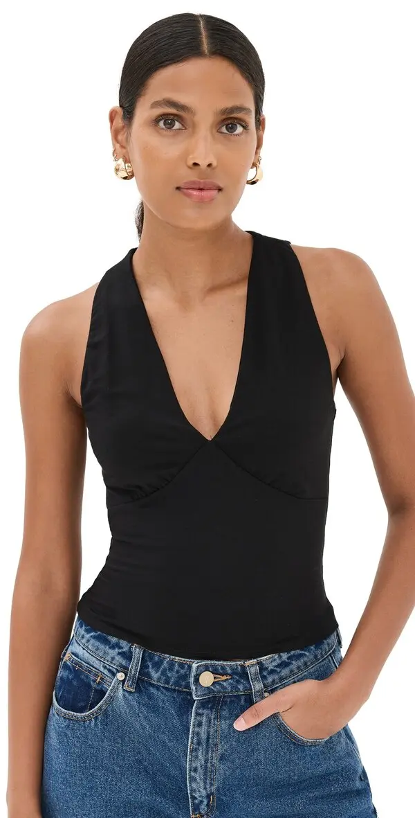 REFORMATION Bowie Knit Top - Black