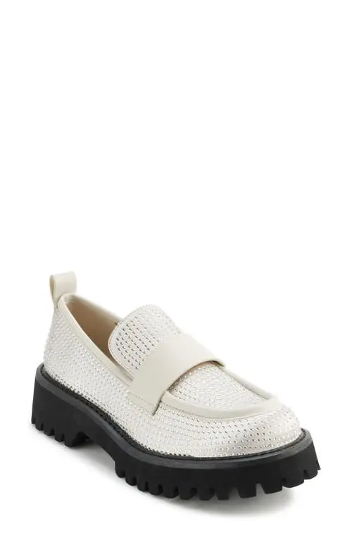 Karl Lagerfeld Paris Grady Crystal Lug Sole Loafer - Soft White