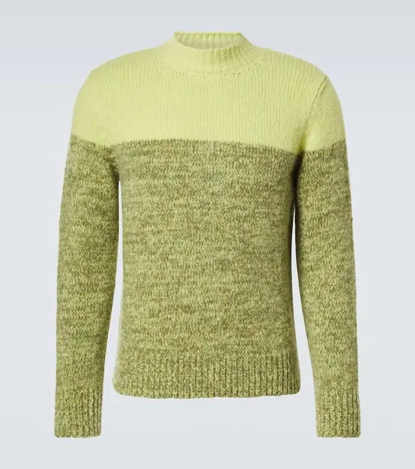 Dries Van Noten Colorblocked Alpaca And Wool-blend Sweater