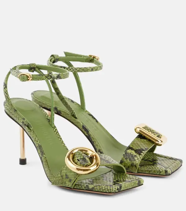 Jacquemus Les Sandales Regalo Croc-effect Sandals - Green