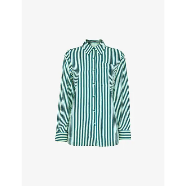 Whistles Relaxed-fit Stripe-print Linen-blend Shirt - Multi-coloured