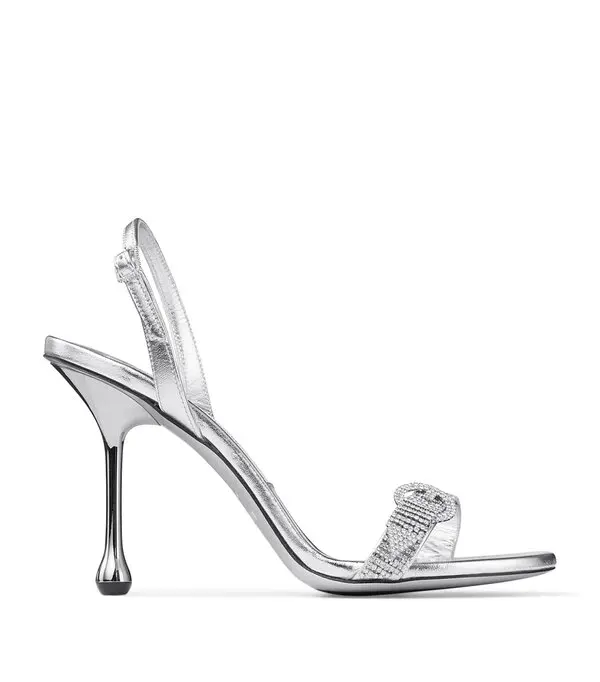 JIMMY CHOO Tabatha 95 Heeled Sandals - Silver