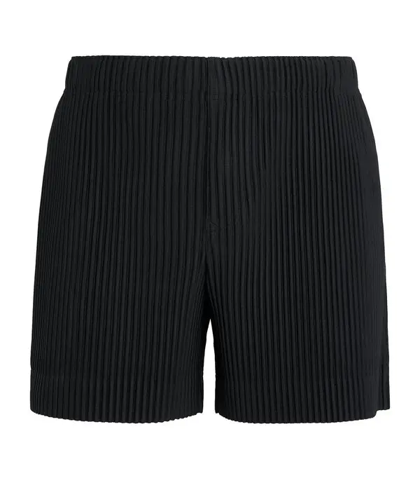 Issey Miyake Pleated Boxy Shorts - Black