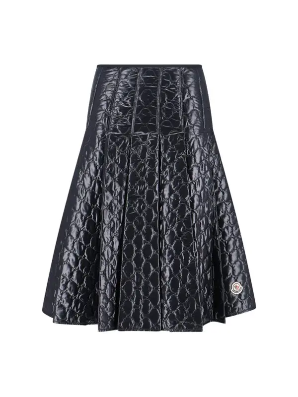 Moncler Nylon Pleated Skirt - Black