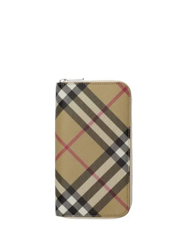Burberry Check Zip Wallet - Neutrals