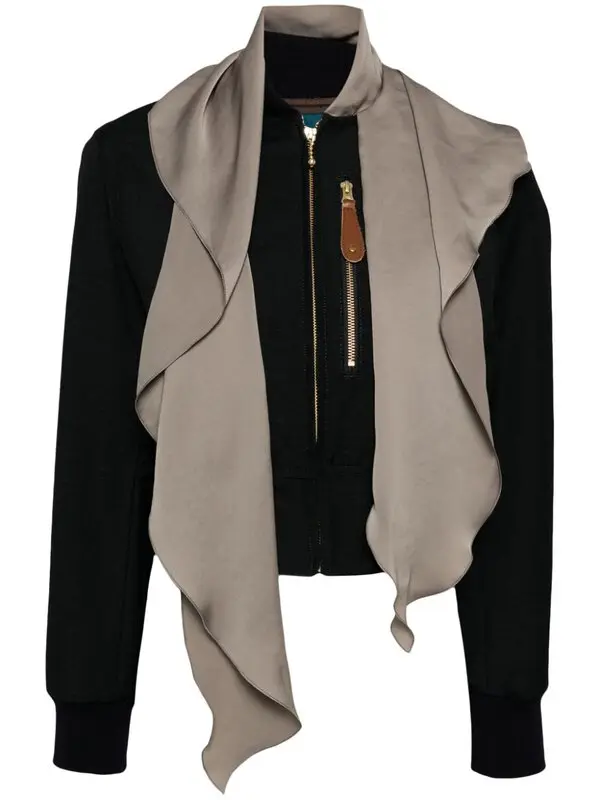 Kolor Scarf-embellished Cropped Jacket