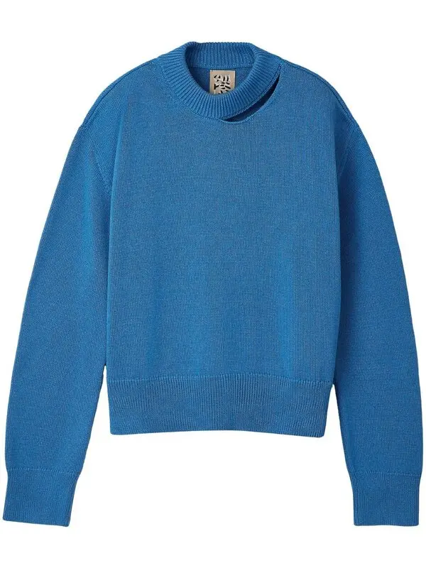 Camper Distressed Knit Sweater - Blue
