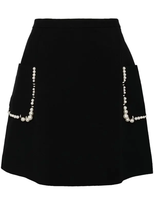 Dice Kayek Pearl-embellished A-line Mini Skirt