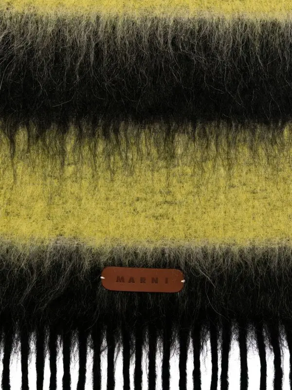 Marni Fringed Colour-block Scarf
