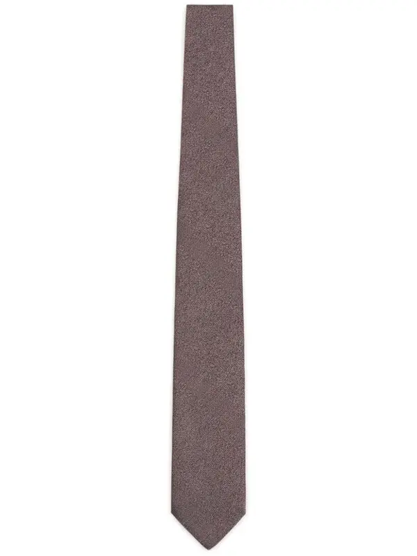 LANVIN Herringbone-pattern Silk Neck Tie - Red