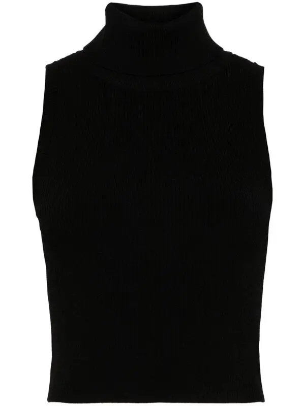 Michael Kors Ribbed Knit Turtleneck Crop Top