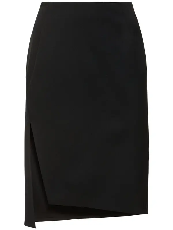 スカート Versace Tailored Stretch Wool Midi Skirt With Logo Detail Versace Stretch Wool Midi Skirt () IFCHIC.COM