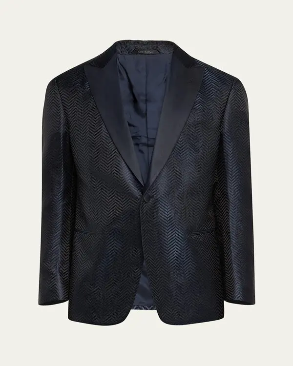 Giorgio Armani Chevron Peak-lapel Dinner Jacket