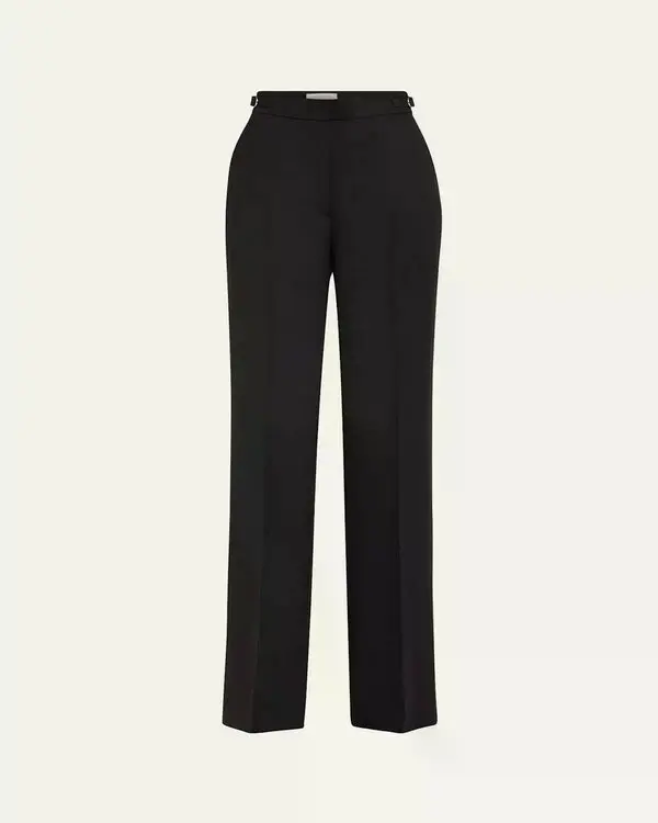 Gabriela Hearst Vesta Wide-leg Pants With Belted Detail - Black