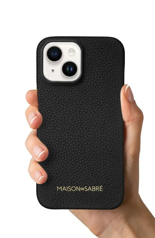MAISON DE SABRE Leather Phone Case - Black Caviar