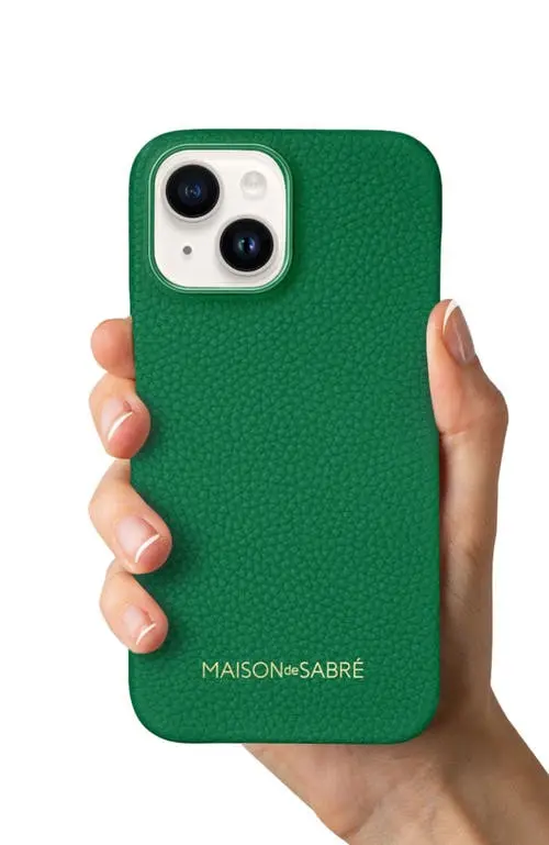 MAISON DE SABRE Leather Phone Case - Emerald Green