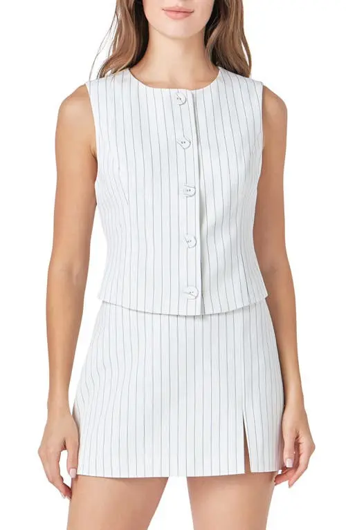 Endless Rose Pinstripe Button Front Vest