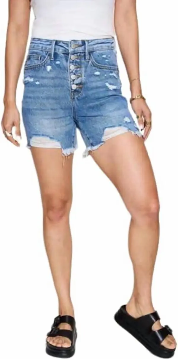Buy JUDY BLUE High Rise Rigid Magic Button Fly Cutoff Shorts In Medium ...