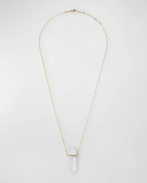 Jia Jia 14k Crystal Quartz And Diamond Bar Necklace