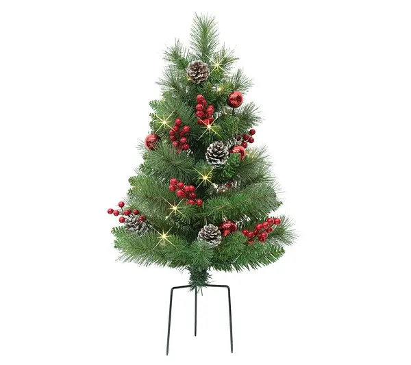 PULEO INTERNATIONAL Puleo Set Of 30' Pre-lit Artificial Urn Fil Ler W Ornament