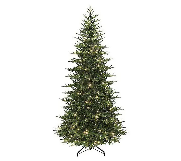 PULEO INTERNATIONAL Puleo 7.5ft Pre-lit Slim Calgary Fir Artificial Christmas Tree