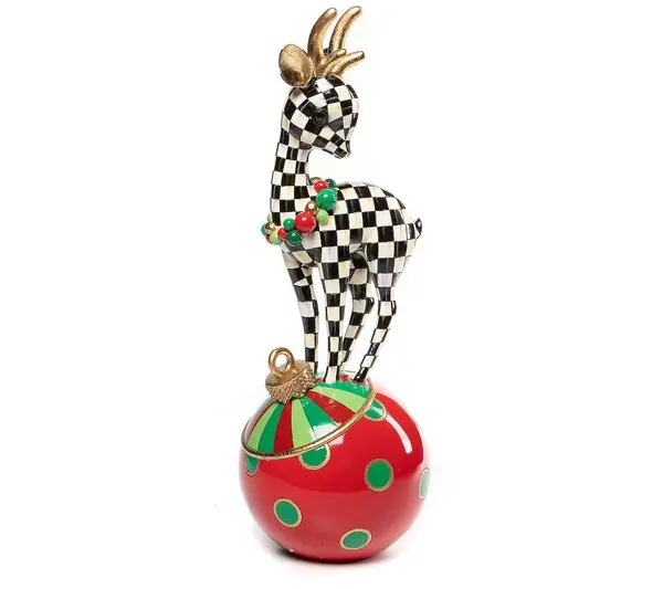 MACKENZIE-CHILDS Courtly Check Deary Deer On Ornament