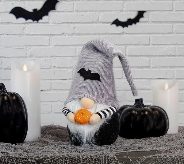 NORTHLIGHT 9.5' Standing Gnome With Pumpkin Hal Loween Decor