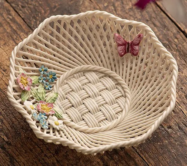 BELLEEK Pottery Wild Hedgerow Summer Basket