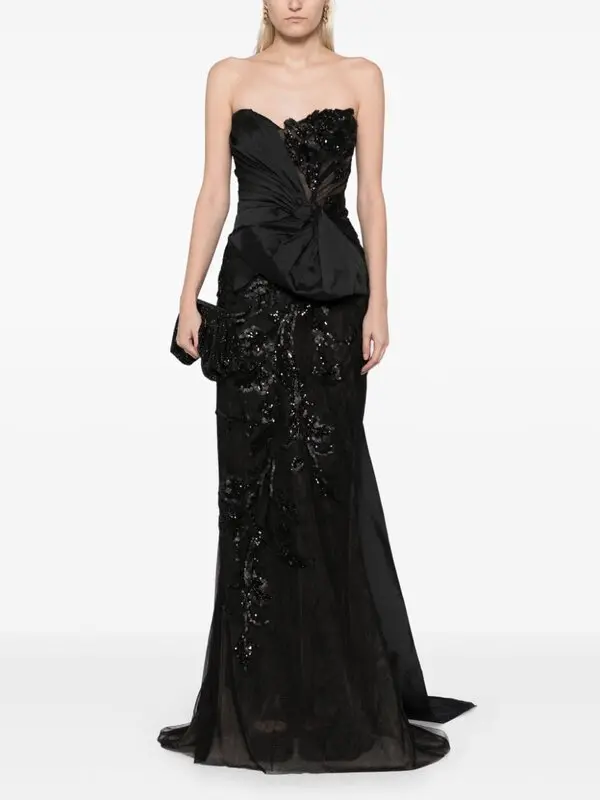 SAIID KOBEISY Sequin-embellished Tulle Gown