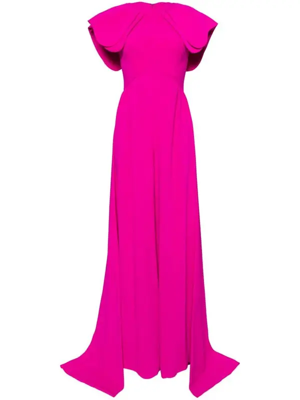 SAIID KOBEISY Crepe Jumpsuit With Overskirt - Pink