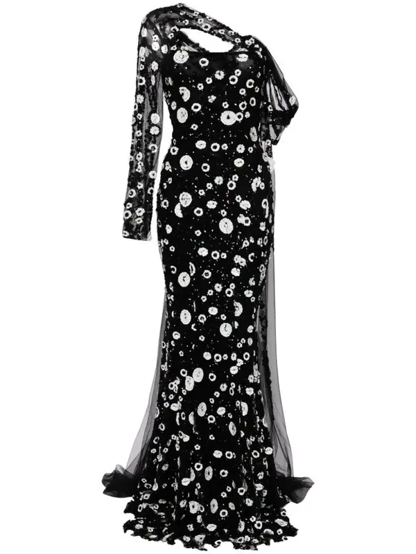 SAIID KOBEISY Sequin-embellished Tulle Gown