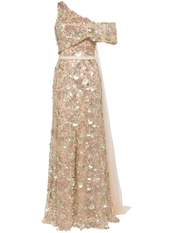 SAIID KOBEISY Sequined Tulle Gown