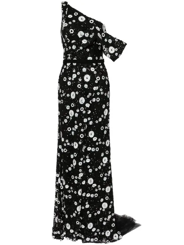 SAIID KOBEISY Tulle Off-shoulder Gown