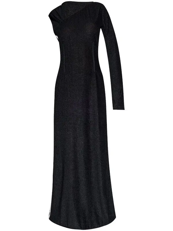 Y3 Stripe-detailing One-shoulder Maxi Dress