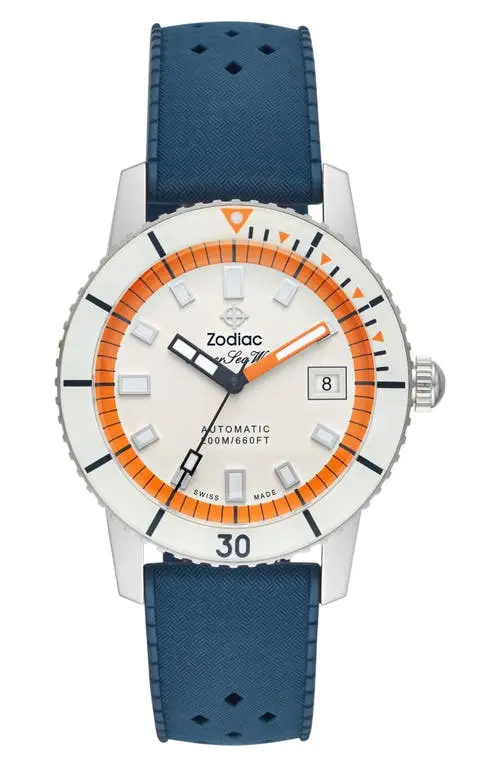 ZODIAC Compression Diver Automatic Strap Watch - Blue