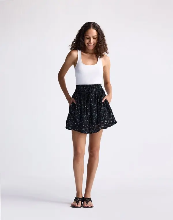 Madewell Reistor Drawstring Short Skirt - Multi Blue