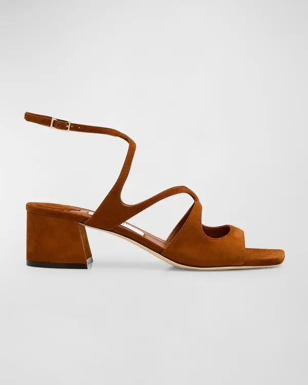 JIMMY CHOO Azilia Strappy Suede Sandals - Tan