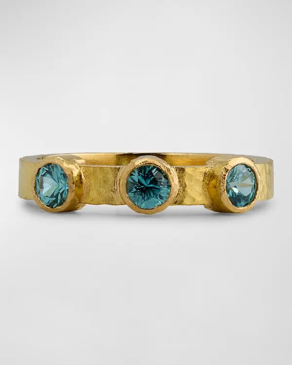 Elizabeth Locke 19k Blue Zircon Stack Ring
