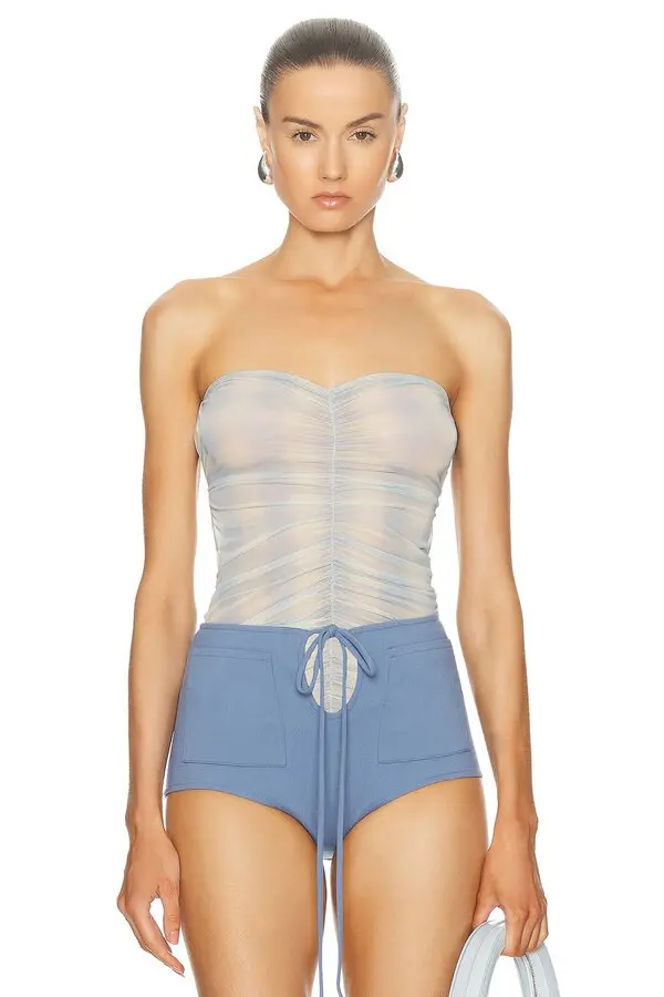 JADE CROPPER Ruched Bandeau Top