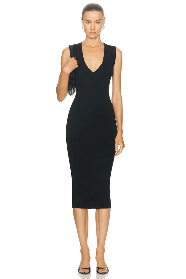 FLORE FLORE Dewi Midi Dress - Black